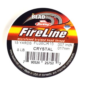 Beadsmith® Fireline® Beading Thread 4LB 6LB 8LB Crystal | Braided Bead ...