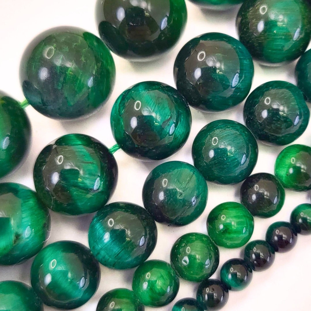 Green Tiger's Eye Beads, Natural Gemstone Round Beads 15" 4-16mm - Etsy