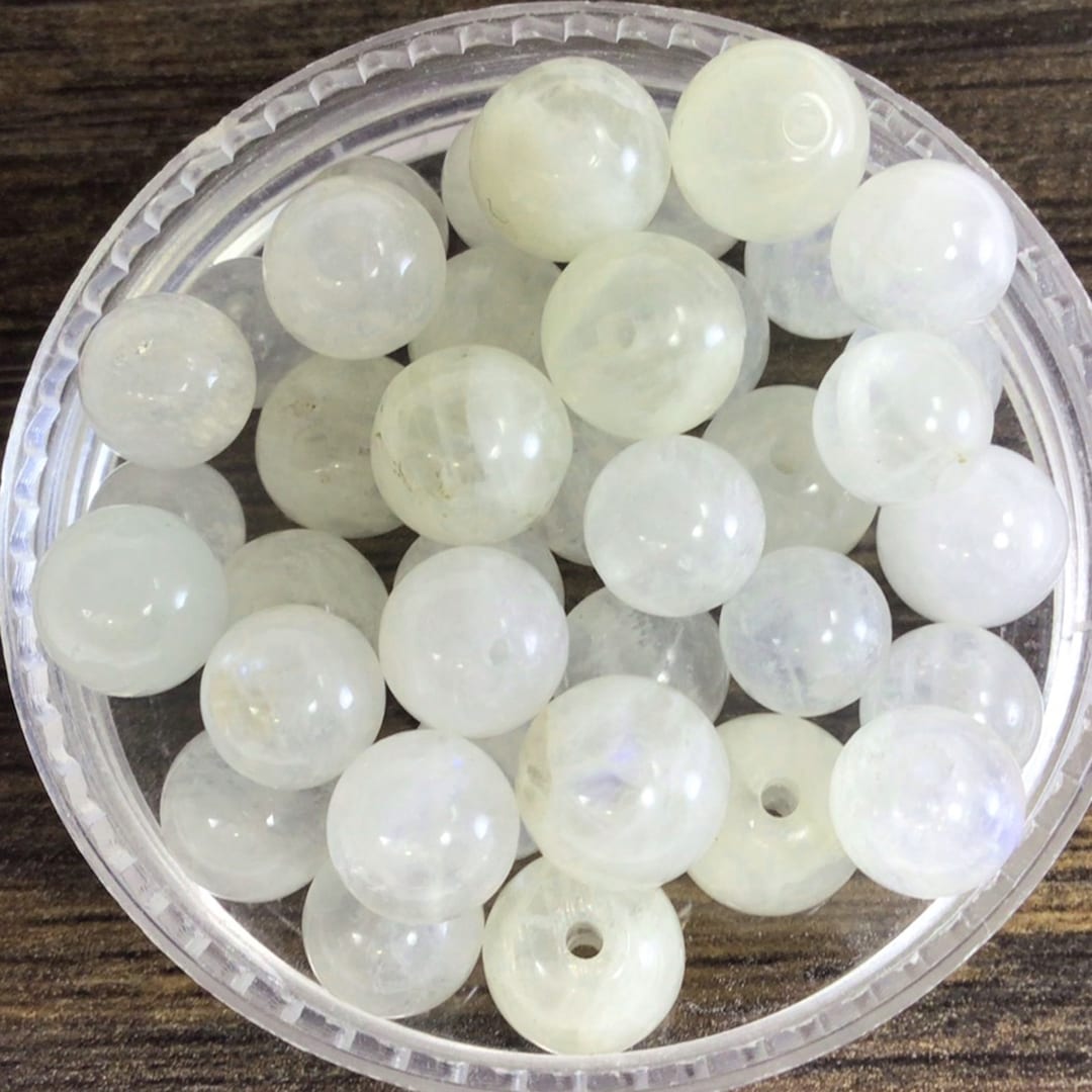 Genuine Moonstone Round Beads Grade AAA Gemstone Smooth Loose Bead 4mm ...