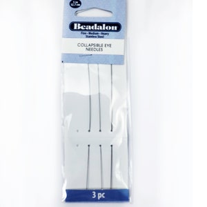 Beadalon® Pack of 3 FINE Collapsible Eye Beading Needles, 5" Inches (12 ...