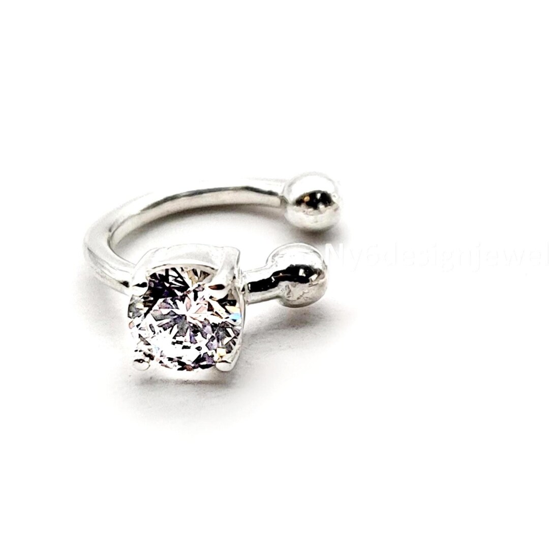 Sterling Silver Ear Cuff – 4mm CZ Crystal, No Piercing, USA Made - Etsy