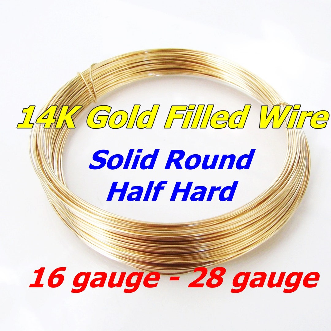 14K Gold Filled Wire Solid Round Half Hard Round 16ga 18ga 20ga 22ga ...