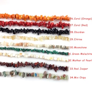 Natural Gemstone Chip Beads Multi Color Assorted 15" 32" Strand Crystal ...
