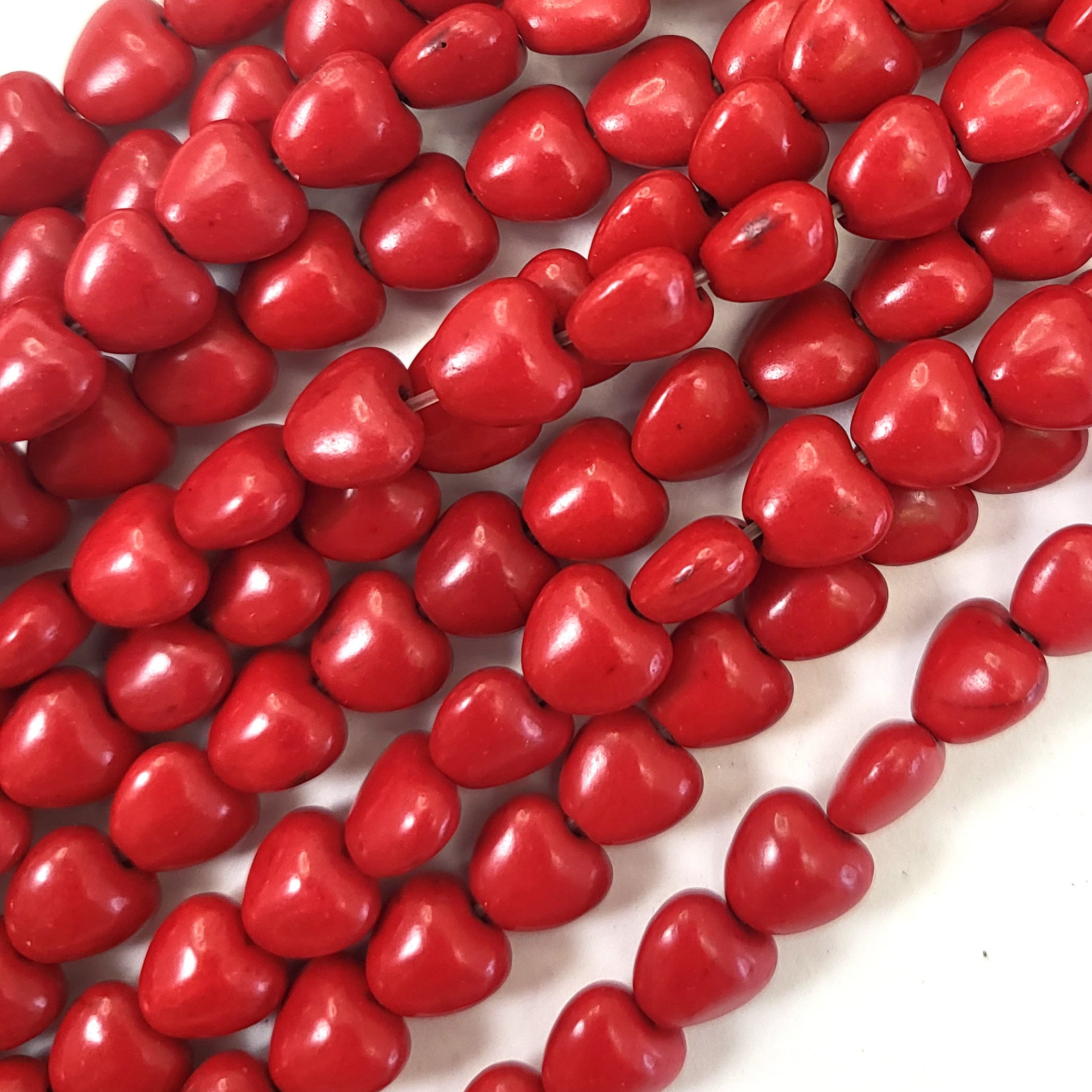 Red Magnesite Heart Beads, Turquoise Howlite, 15" Strand 6-30mm - Etsy