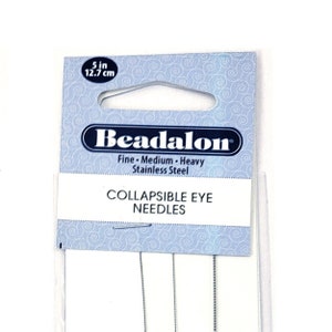 Beadalon® Pack of 3 FINE Collapsible Eye Beading Needles, 5" Inches (12 ...