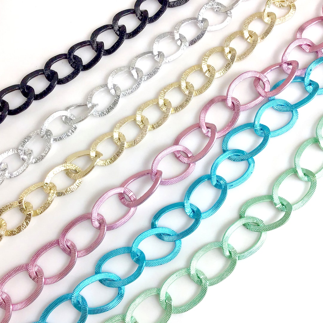 Aluminum Twist Oval Chain 20mm Gold, Silver Sold by FT for Necklace ...