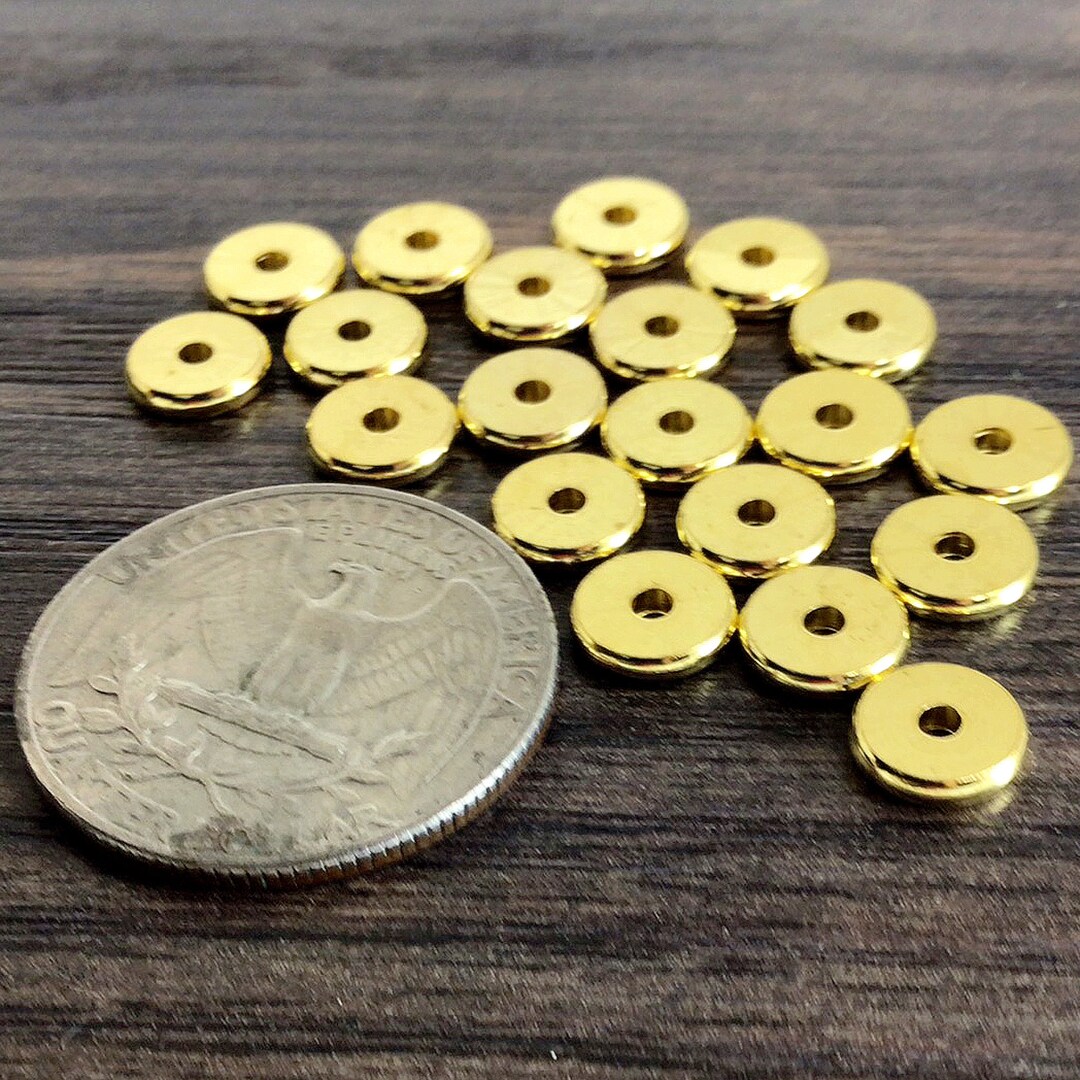 Bulk Disc Spacer Beads 3mm 4mm 5mm 6mm 7mm | Gold Round Spacer Bead ...