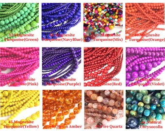 Natural Gemstone Beads Grade AAA Round Loose Beads Bulk Lot for Bracelet Jewelry Making 4mm, 6mm ...