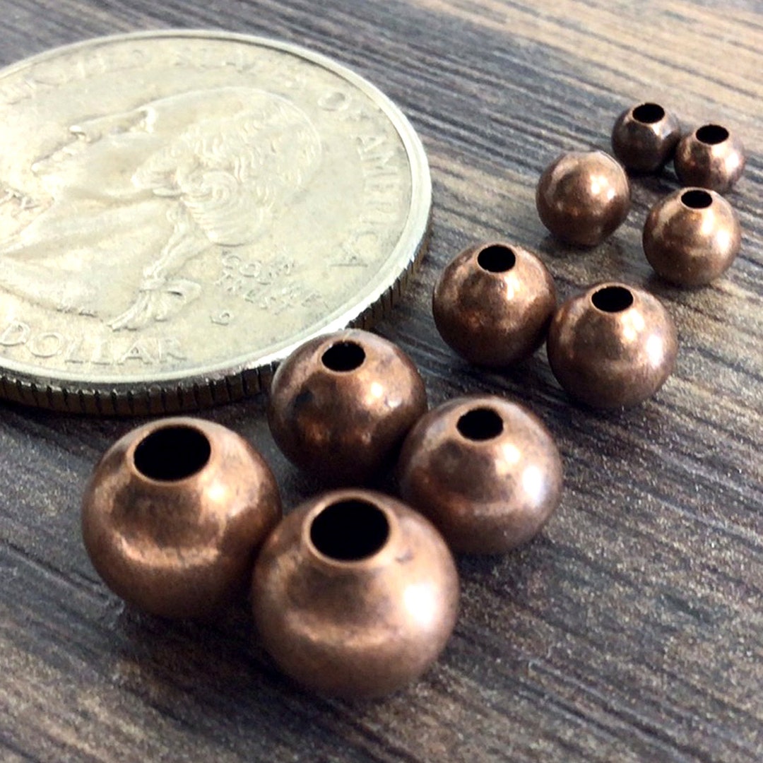 Copper Spacer Beads Round Seamless Beads 3mm 4mm 5mm 6mm 7mm Jewelry ...
