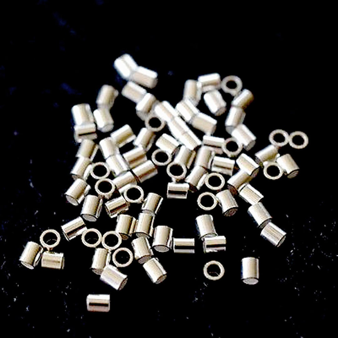 925 REAL Sterling Silver Tube Crimp Bead 1mm 1.5mm 2mm 3mm Crimp Beads ...