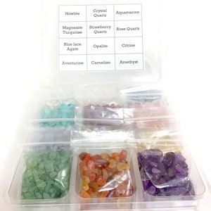 Natural Gemstone Crystal Chips Box,1200pcs 12 Types Crystal Chips Set ...