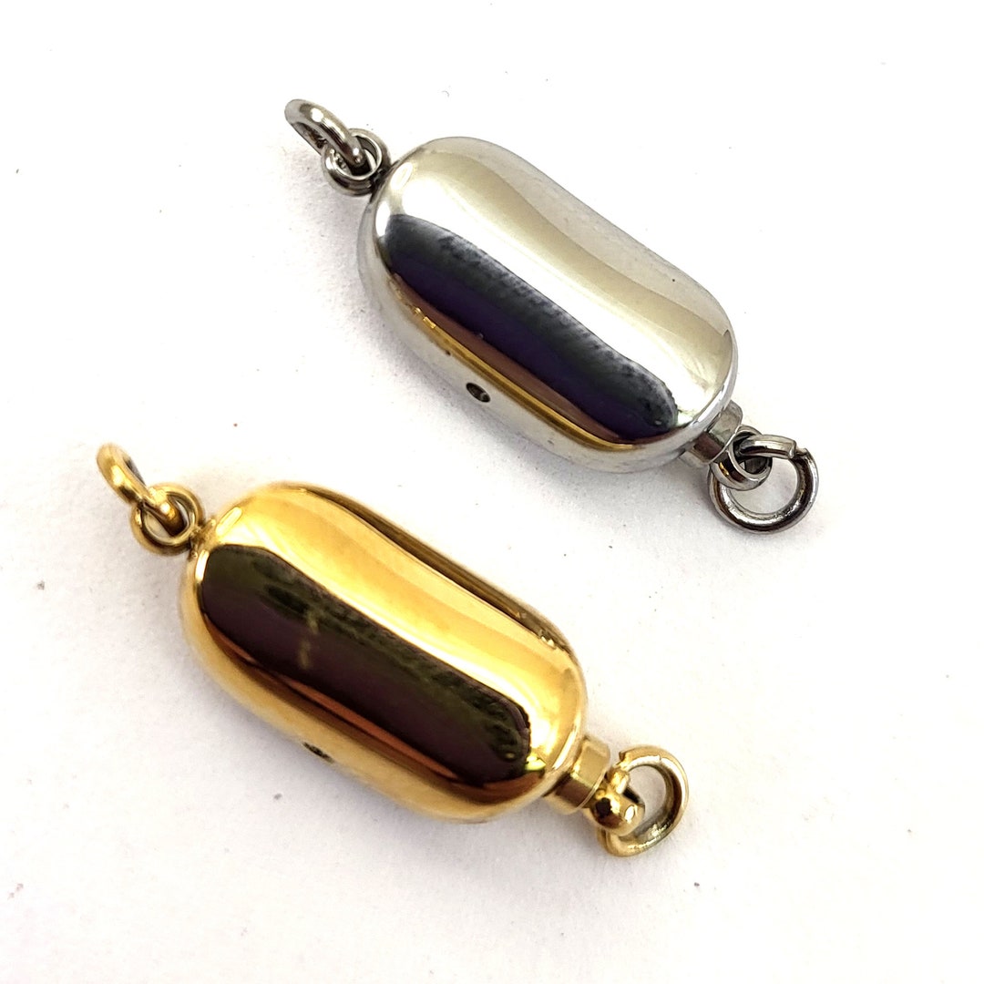 304 Stainless Steel Pea Box Clasps Solid Coffee Bean Claps Silver ...