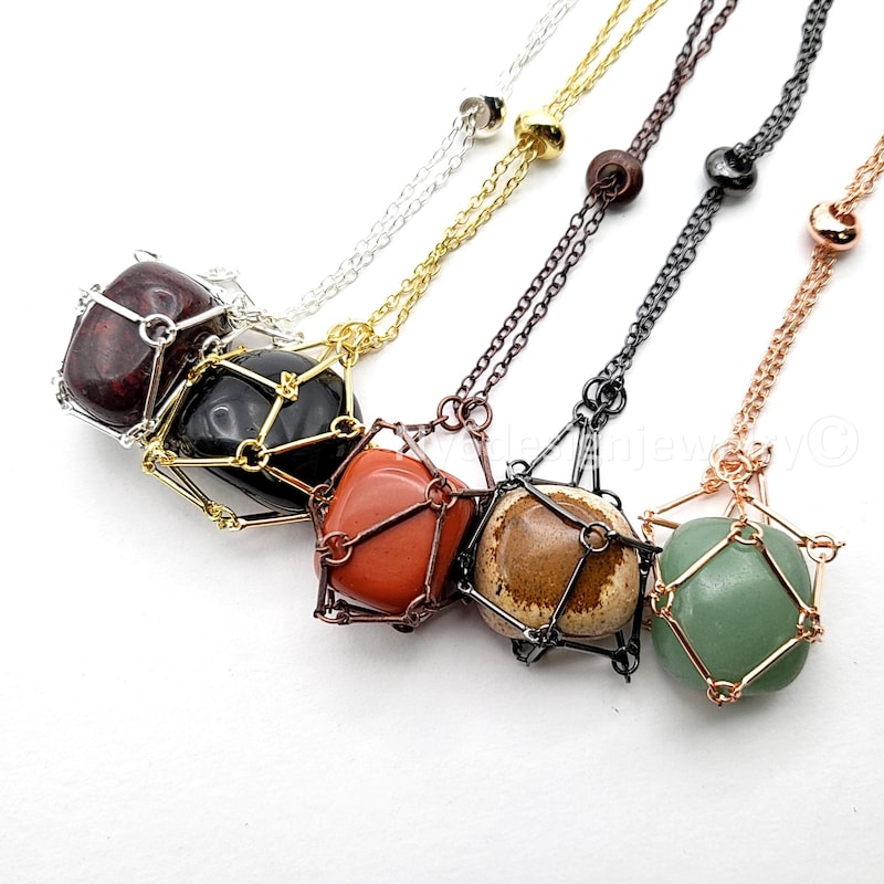 Small Stone Holder Necklace - Etsy