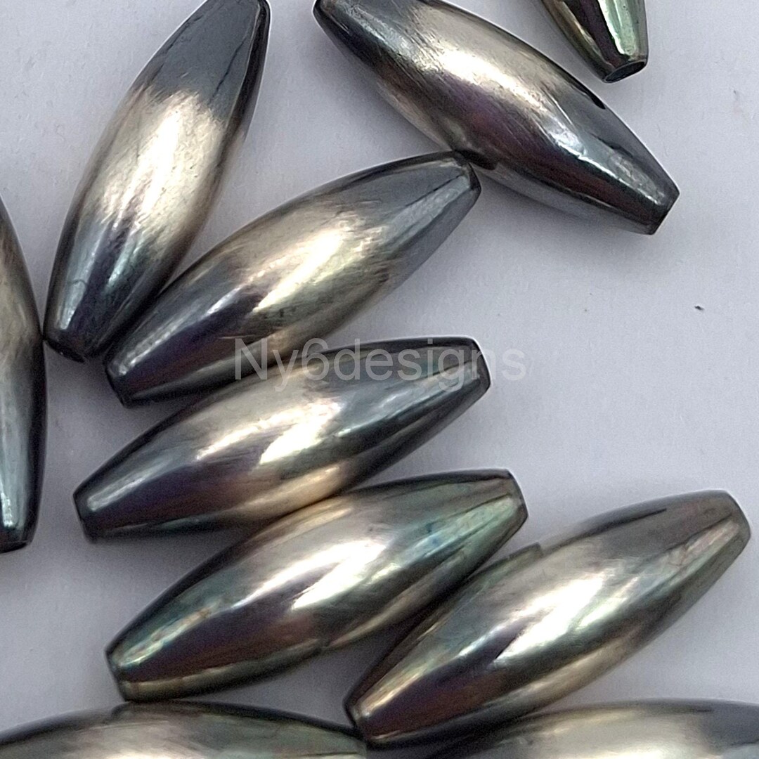 5x15mm Navajo Torpedo Pearl Beads Authentic Oxidized Silver Jewelry ...