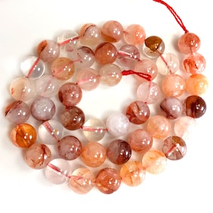 Natural Fire Quartz Beads Gemstone Round Loose Beads Red Quartz 4mm 6mm ...