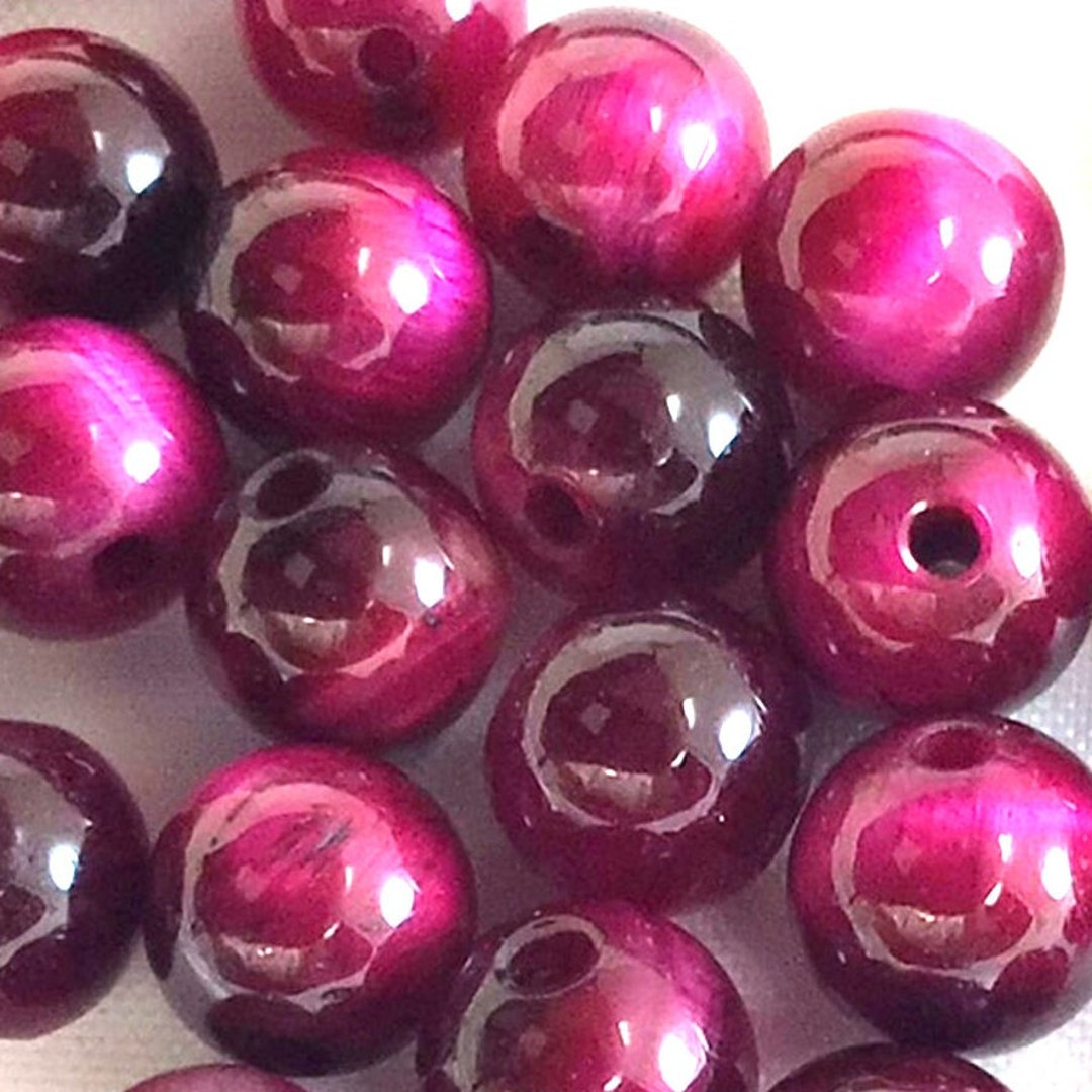 Pink Tiger's Eye Round Beads Natural Gemstone Smooth Loose Bead 4mm 6mm 8mm 10mm 12mm Sold by ...