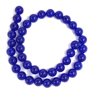 Royal Blue Jade Beads, Round Gemstone Beads 15" Strand 4-12mm - Etsy