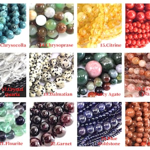 Natural Gemstone Beads - Grade AAA Round Loose Beads- Bulk Lot for ...