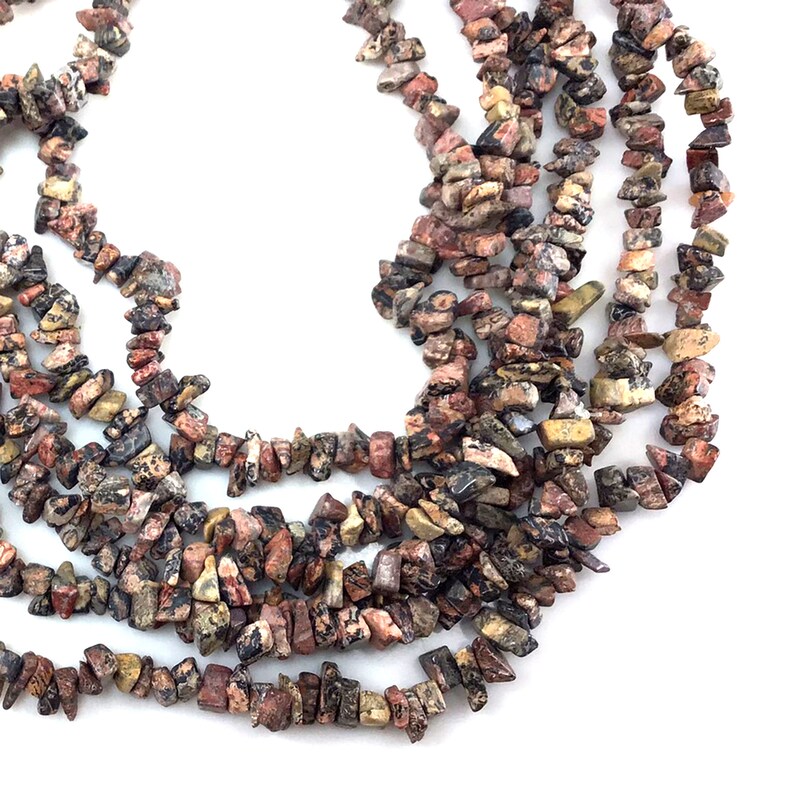 Leopard Skin Jasper Chip Natural Gemstone Beads Assorted Stones 32 ...