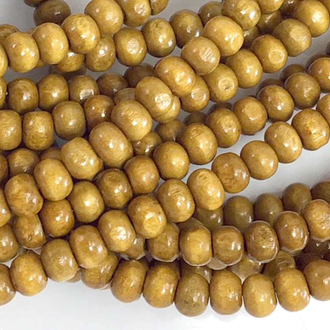 Small Natural Wood Rondelle Beads Brown Rondelle Beads 6x5mm 15" Full ...