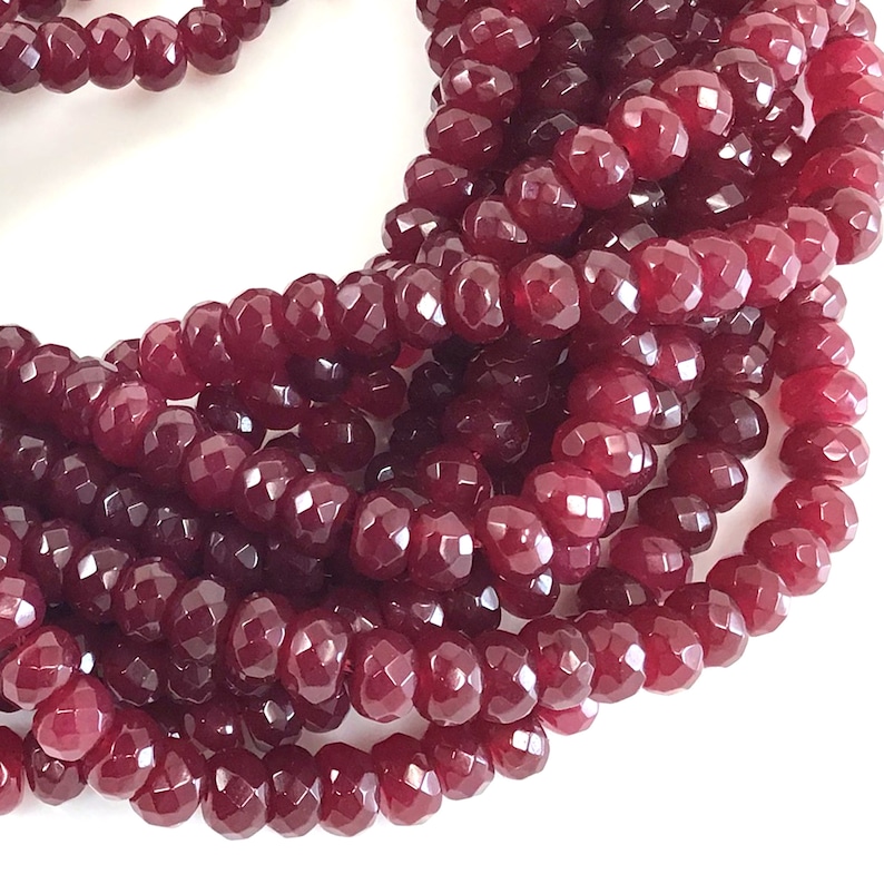 Red Ruby Jade Faceted Rondelle Loose Bead 15 Strand - Etsy