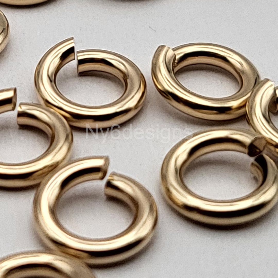 5mm 14K Gold Filled Jump Rings Round Open Jump Ring Connector Attach ...