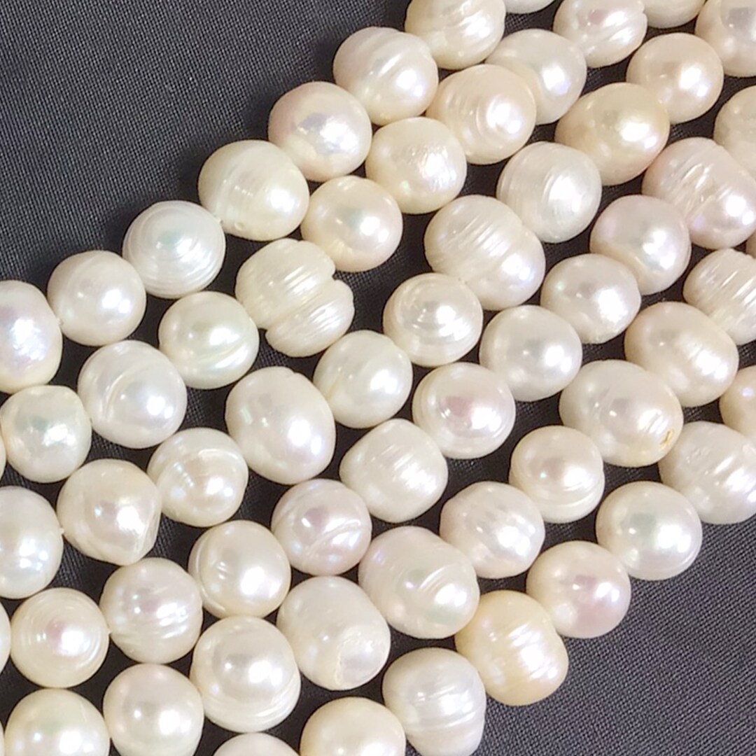 High Quality Freshwater Pearl Ivory White Pearl Baroque Potato Nugget ...
