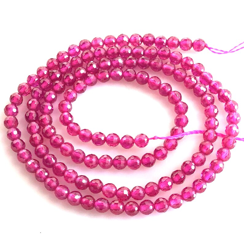 Tiny 2x2mm Ruby Natural Ruby Faceted Round Beads 15 Full - Etsy