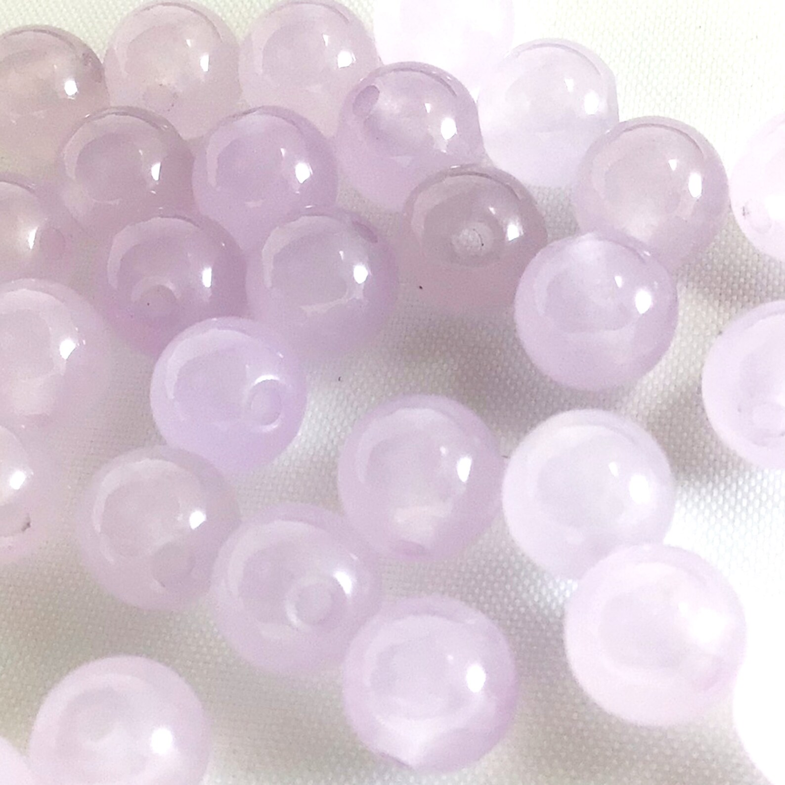 Light Purple Jade Round Beads Natural Gemstone Smooth Loose Bead 4mm ...