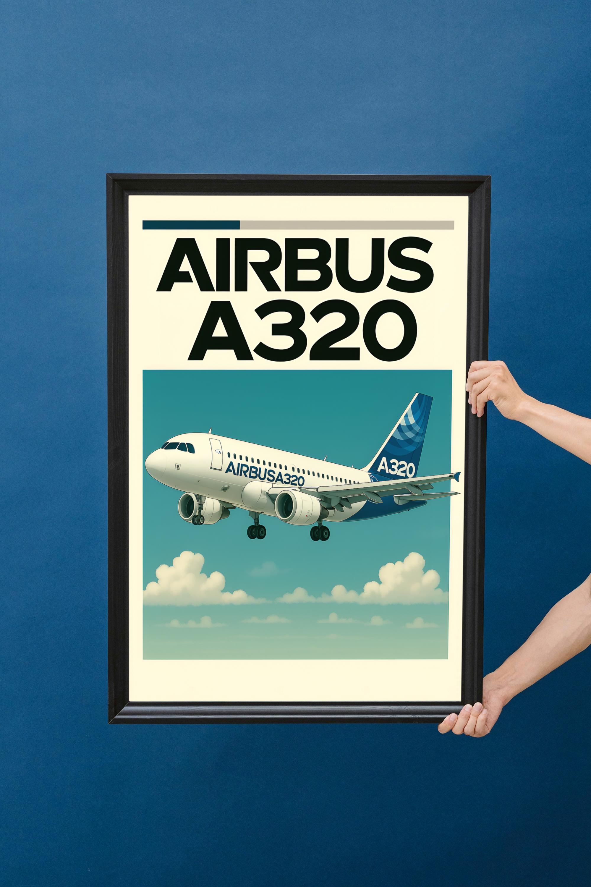 Airbus A320 Digital Poster – Retro Jetliner Art Print - Etsy
