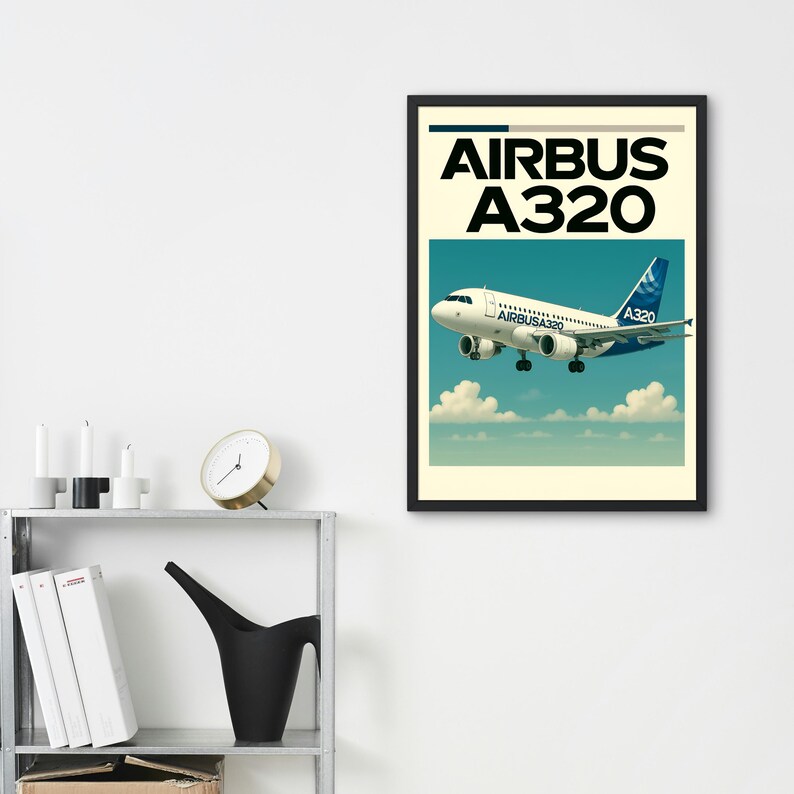 Airbus A320 Digital Poster – Retro Jetliner Art Print - Etsy