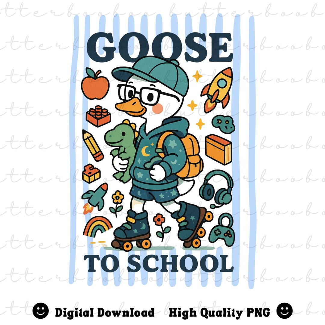 Goose Back to School Boy PNG, Cute Boy Goose, Clipart for First Day ...