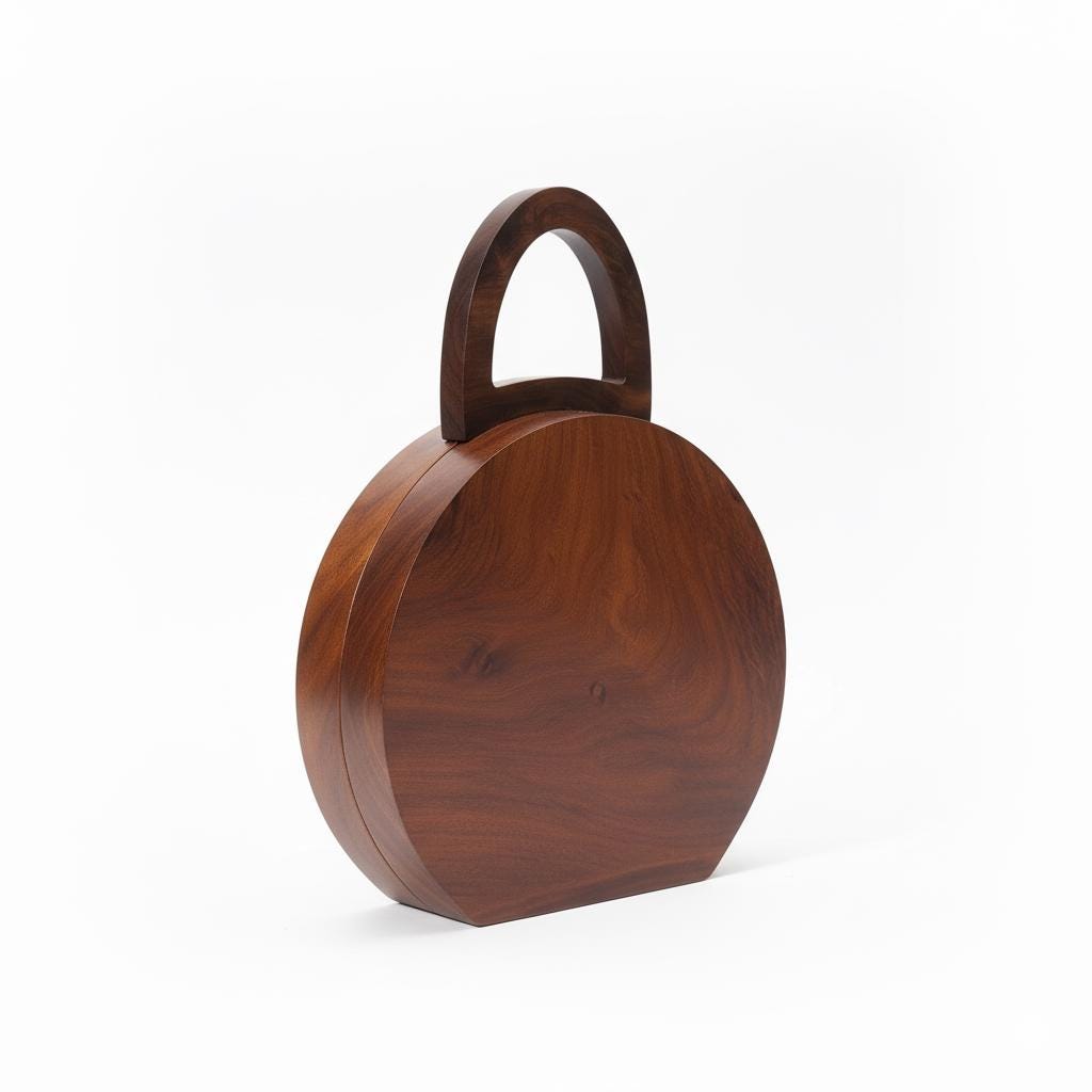 Handcrafted Wooden Clutch Bag: 8" Rounded Design With Satin Lining - Etsy
