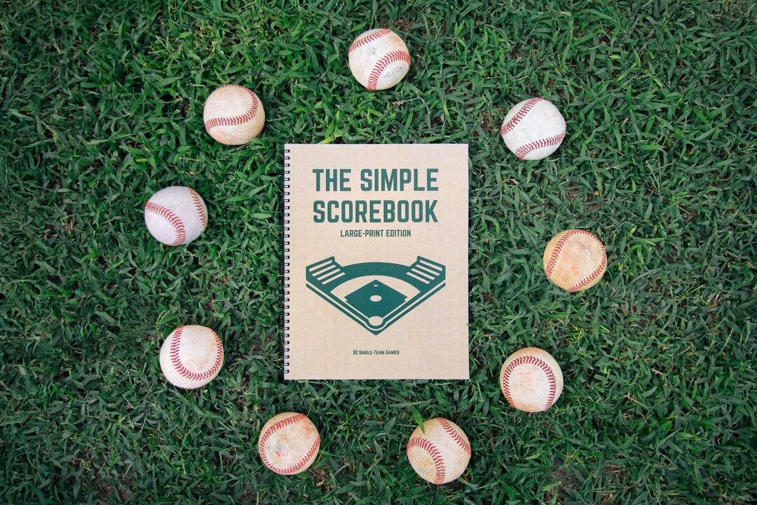 The Simple Scorebook Large-print Edition – 30-game Baseball Scorecard ...