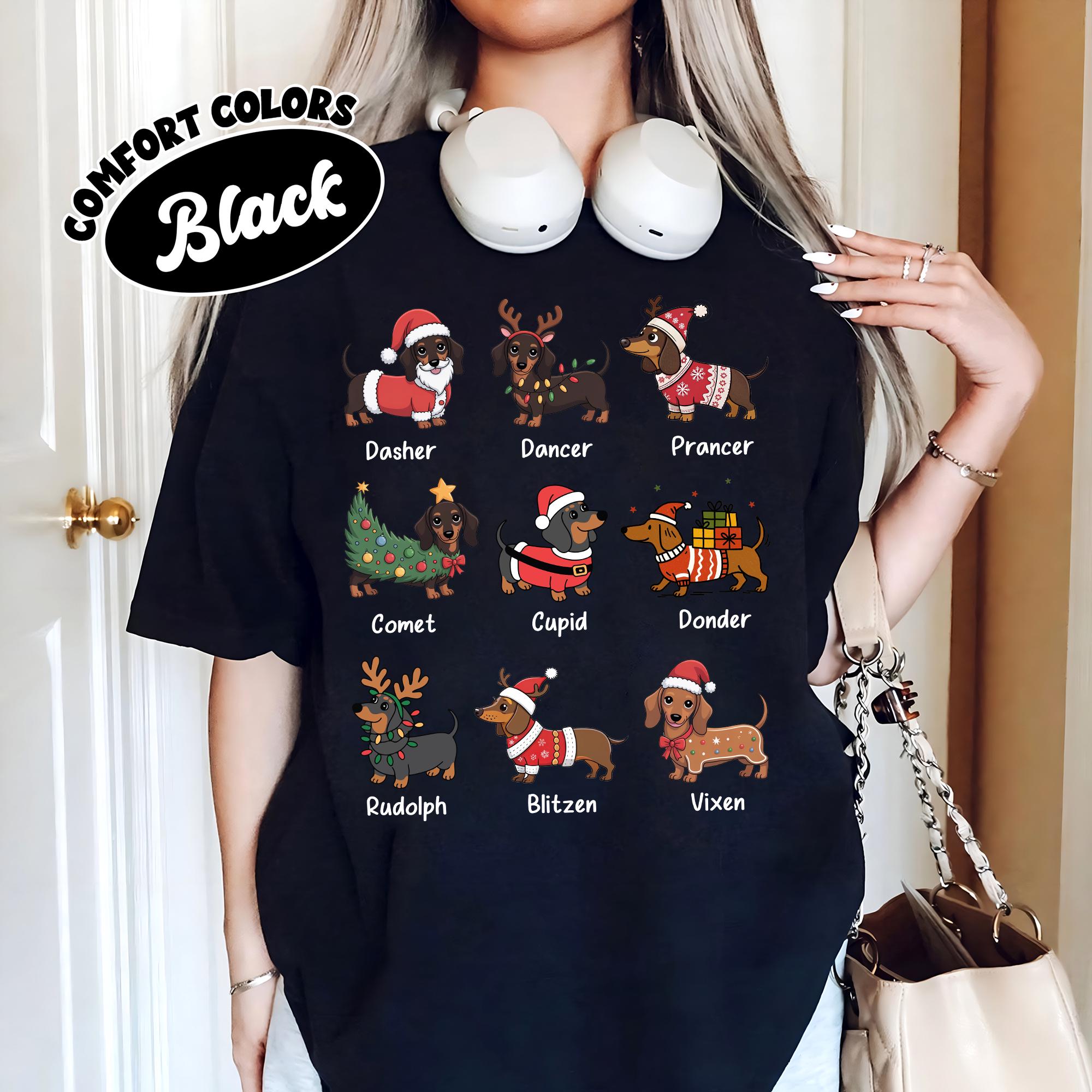 Funny Dachshund Christmas Sweatshirt, Wiener Dog Dasher Rudolph Festive ...