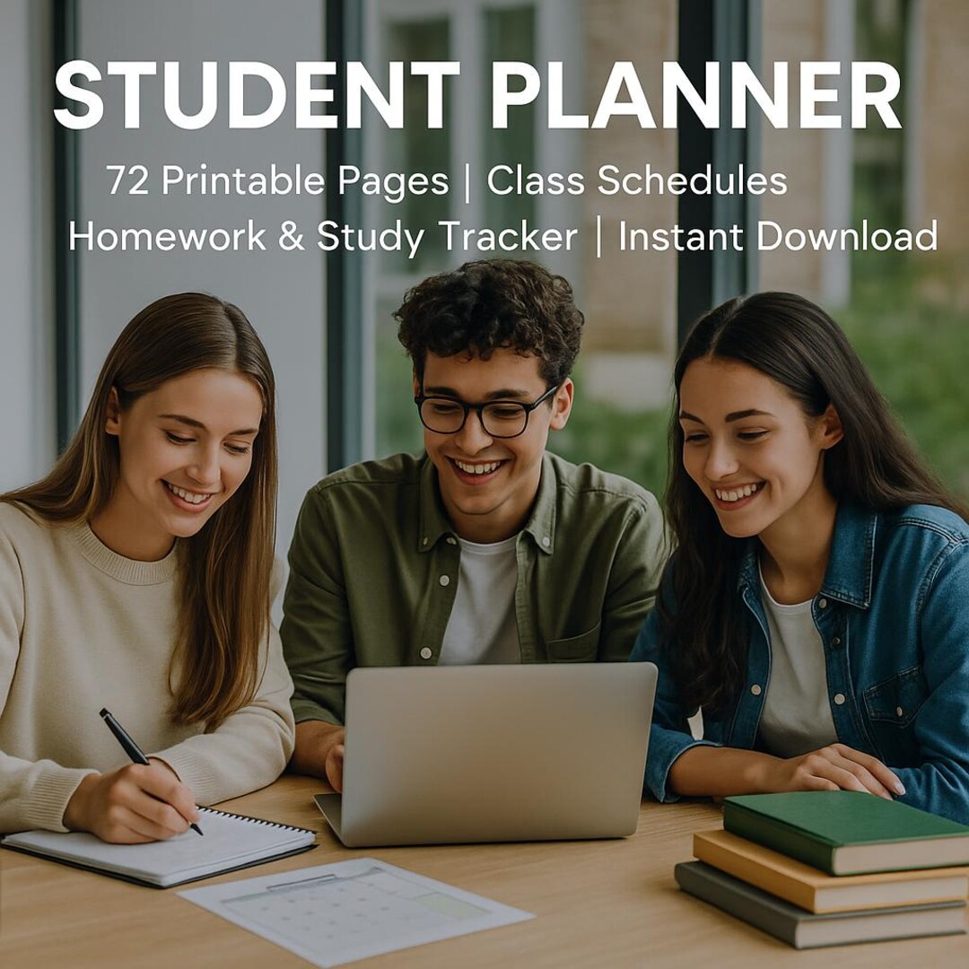 Student Planner | 72 Printable Pages | Class Schedule, Homework & Study ...