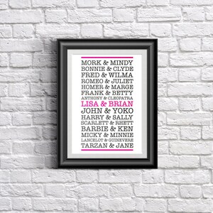 Personalised Famous Couples Custom Poster (digital PDF Download) - Etsy