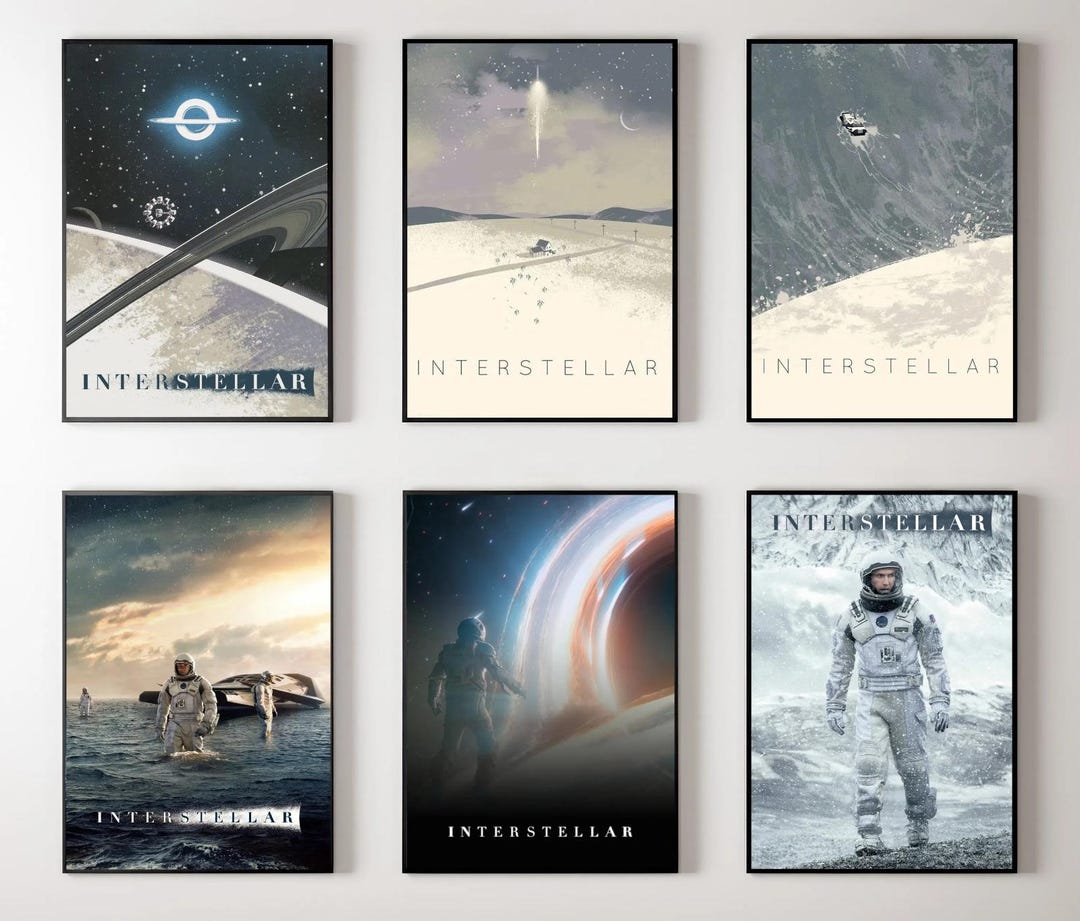 Interstellar Movie Poster: Christopher Nolan Space Art, Retro Sci-fi - Etsy