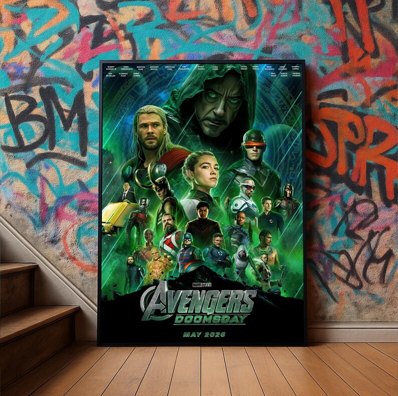 Avengers Doomsday Movie 2026 Poster, Marvel Avengers Film Wall Art ...