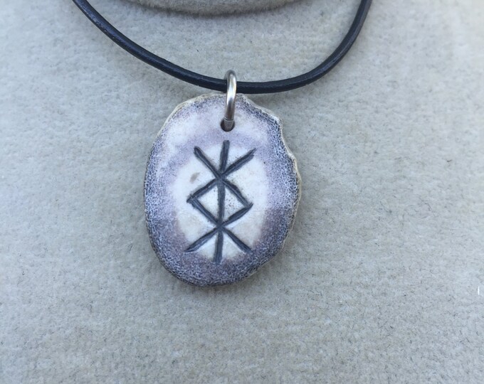 Protection Bind Rune Pendant Necklace Caribou Antler Bind - Etsy