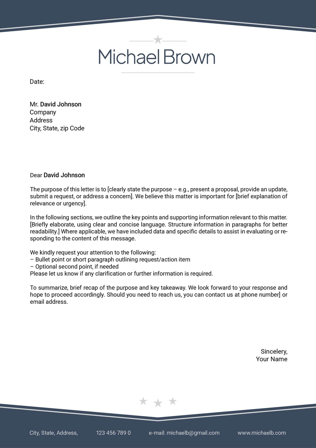 Modern Editable Business Letterhead, Letterhead for Small Business ...