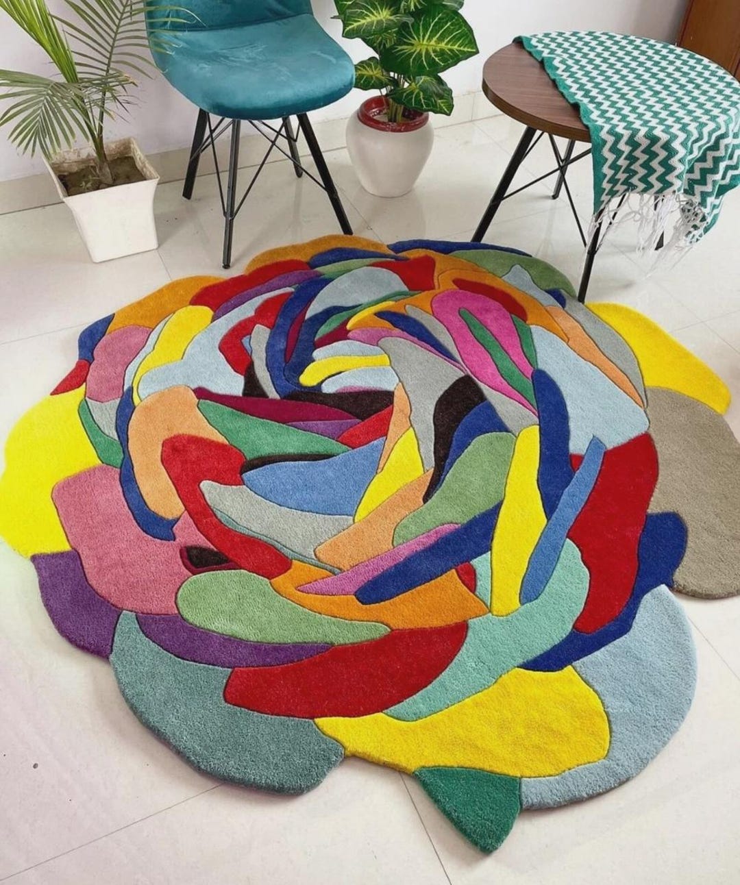 Hand-tufted Wool Rug – Vibrant Floral & Botanical Motifs for ...