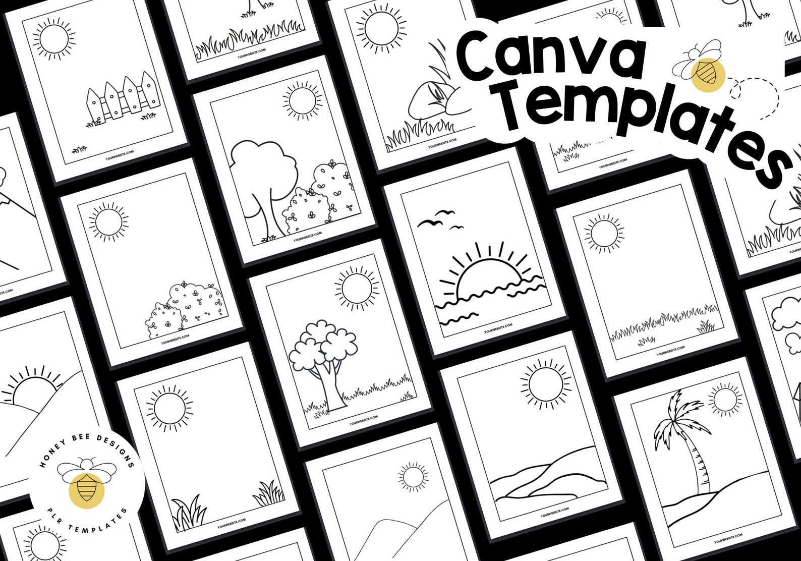 Coloring Book Background Designs Canva Template - Etsy