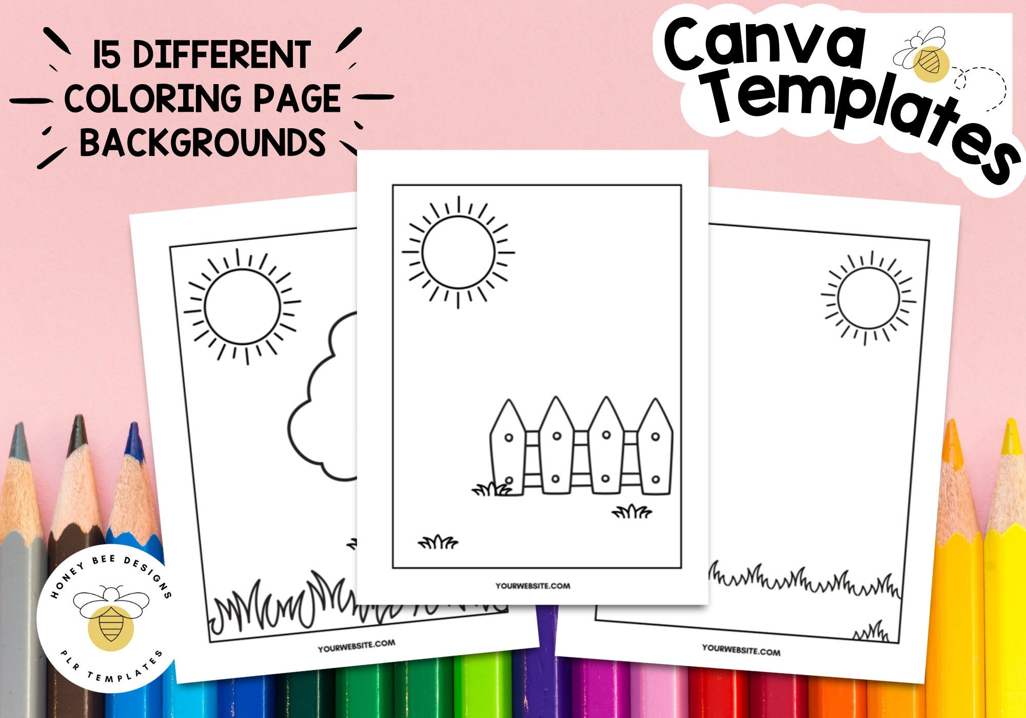 Coloring Book Background Designs Canva Template - Etsy