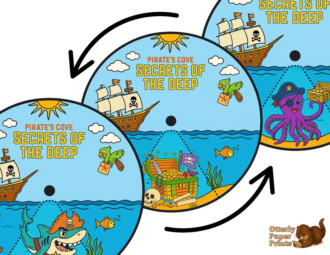 Pirate Spinner Craft for Kids – Printable Cut & Paste Activity – Pirate ...