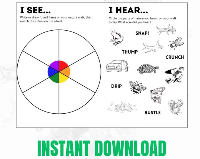 Nature Sound Walk Scavenger Hunt | Listening Printable | Mindfulness ...
