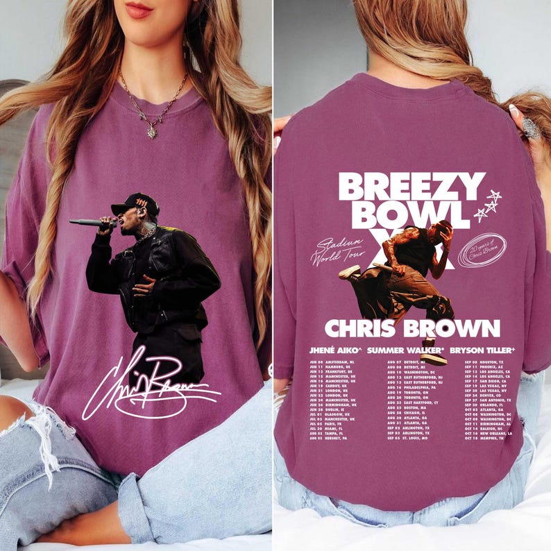 2025 Chris Brown Tour Breezy Bowl XX T-shirt Digital Download, PNG File ...