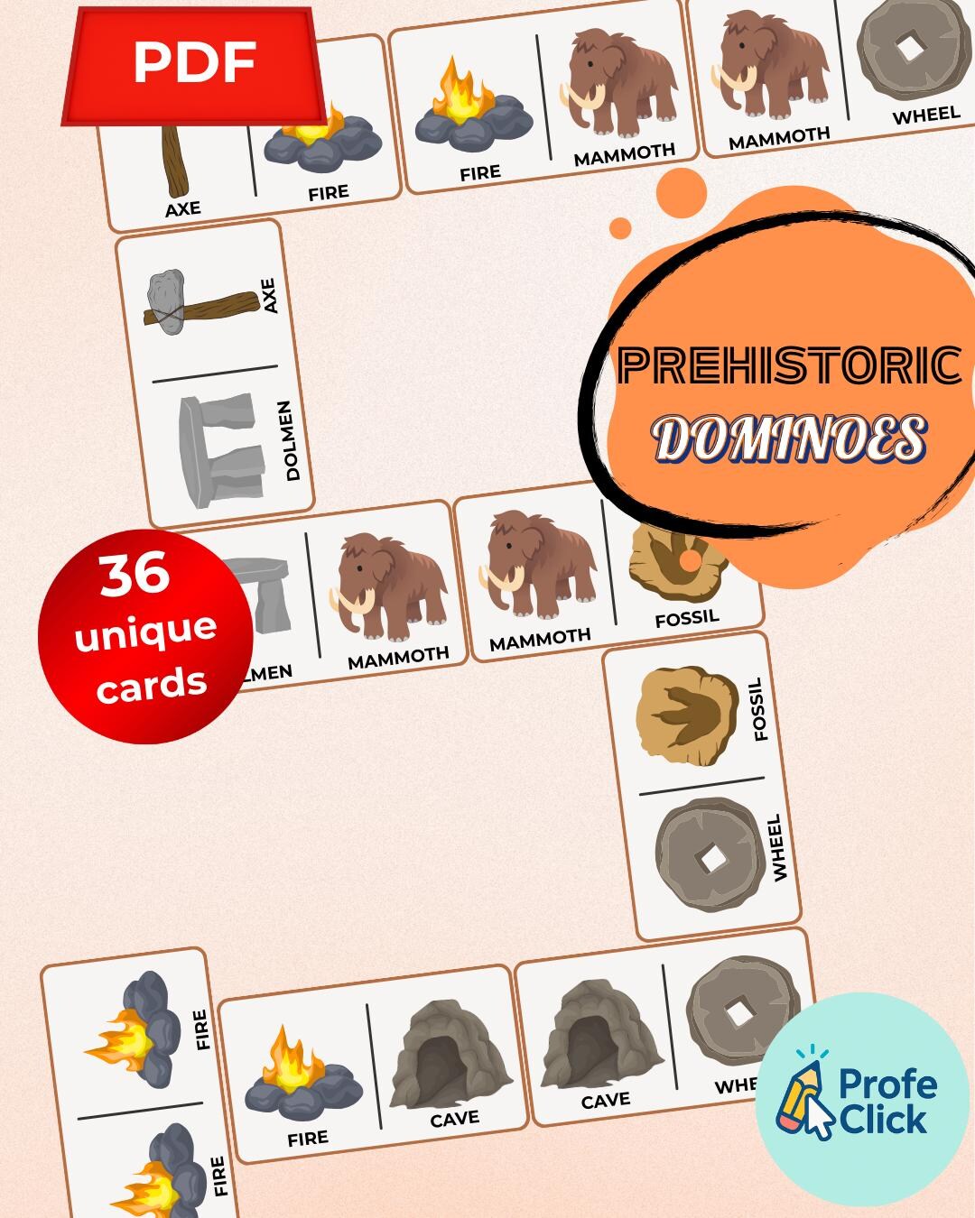 Prehistoric Dominoes – Printable Educational Game for Elementary School ...