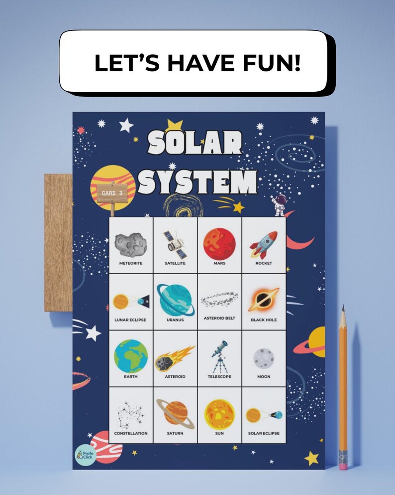 Universe Bingo – Printable Educational Game About Planets and the Solar ...