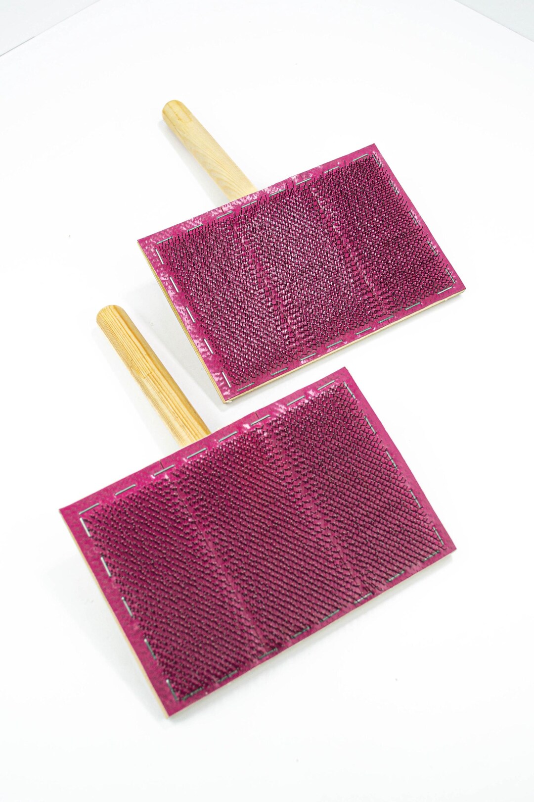 Wooden Wool Carding Brush Set Hand Carder Combs for Fiber Prep 18cm ...